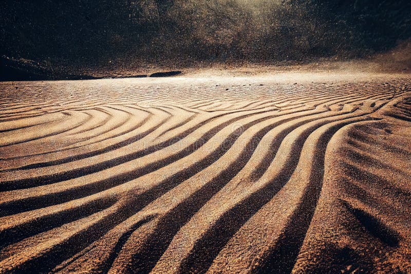 Ripples in the Desert Beach Sand Generated Ai Stock Illustration ...