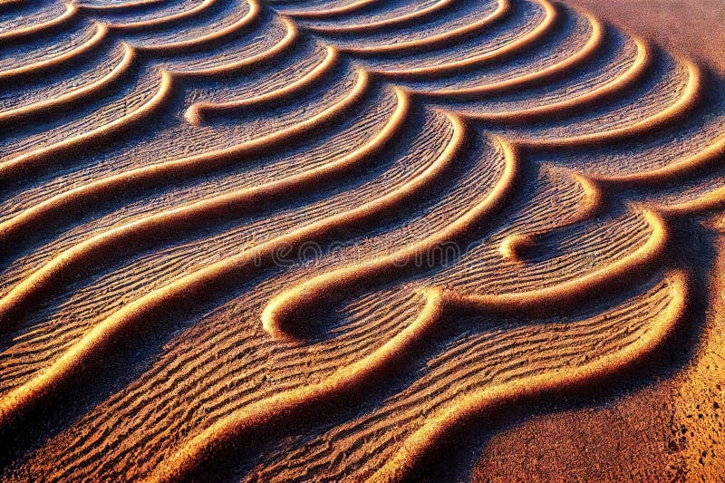 Ripples in the Desert Beach Sand Generated Ai Stock Illustration ...
