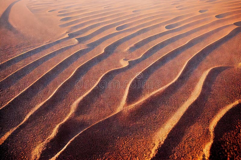Ripples in the Desert Beach Sand Generated Ai Stock Illustration ...