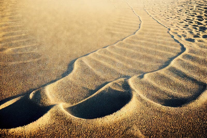 Ripples in the Desert Beach Sand Generated Ai Stock Illustration ...