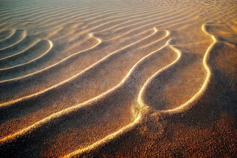 Ripples in the Desert Beach Sand Generated Ai Stock Illustration ...