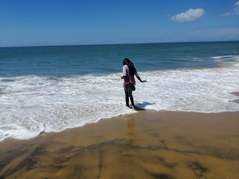 Evening spent in the beach stock image. Image of ocean - 265023309