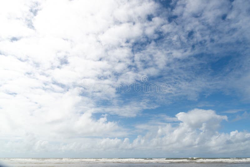 Beach with Dramatic Blue Sky and Dense Clouds. Environment Stock Image ...