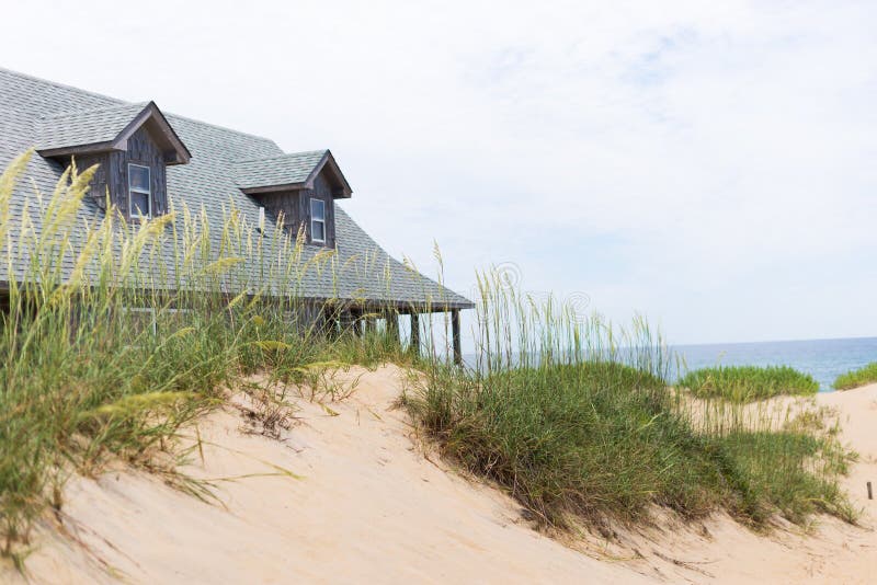 Beach dunes and home stock photo. Image of ocean, sand - 95223872