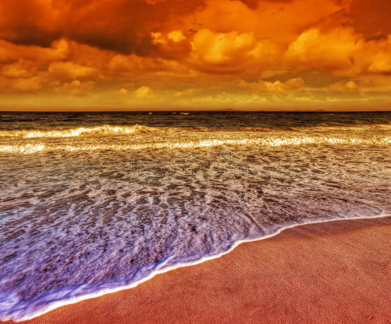 Beach at dusk stock photo. Image of beautiful, sunset - 41458826