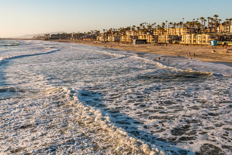 Beach at Dusk in Oceanside, California Stock Photo - Image of beach ...