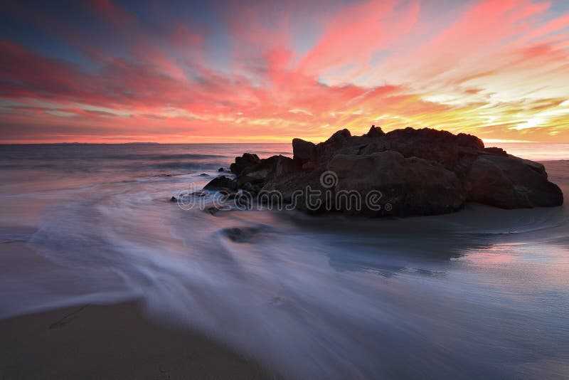Beach at Dusk stock image. Image of exposure, morning - 64014203