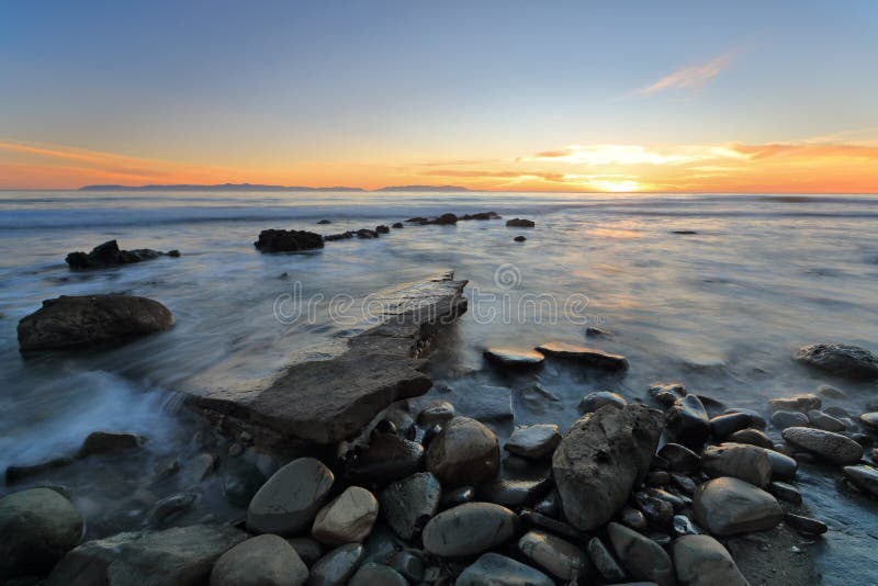 Beach at Dusk stock image. Image of geological, post - 63623975