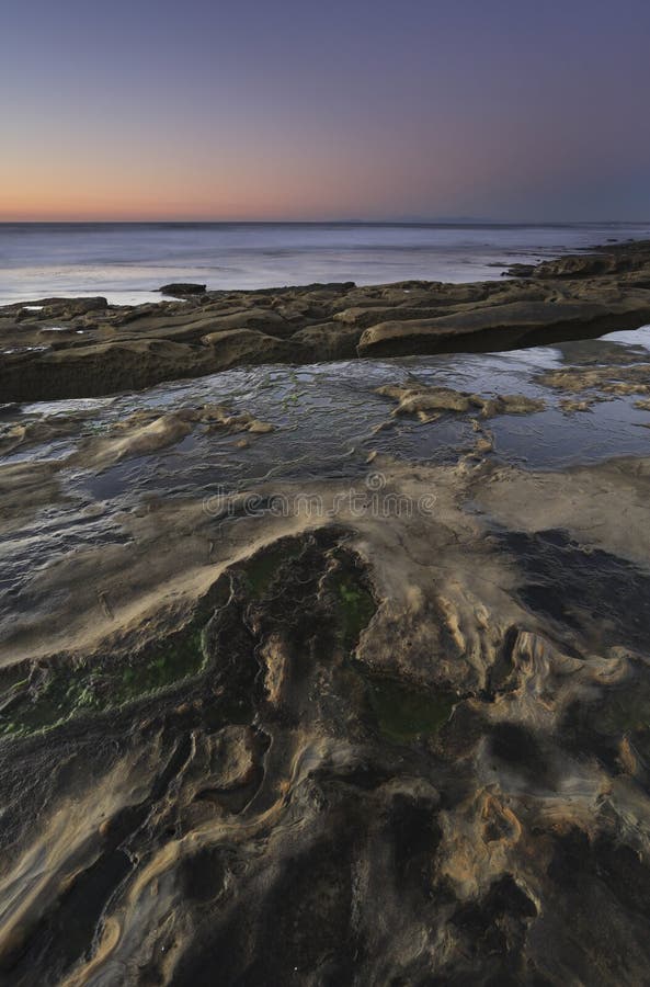 Beach at Dusk stock photo. Image of orange, california - 63693814