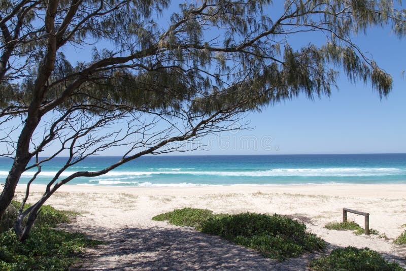 Beach entrance stock photo. Image of travel, ocean, sunset - 85884386