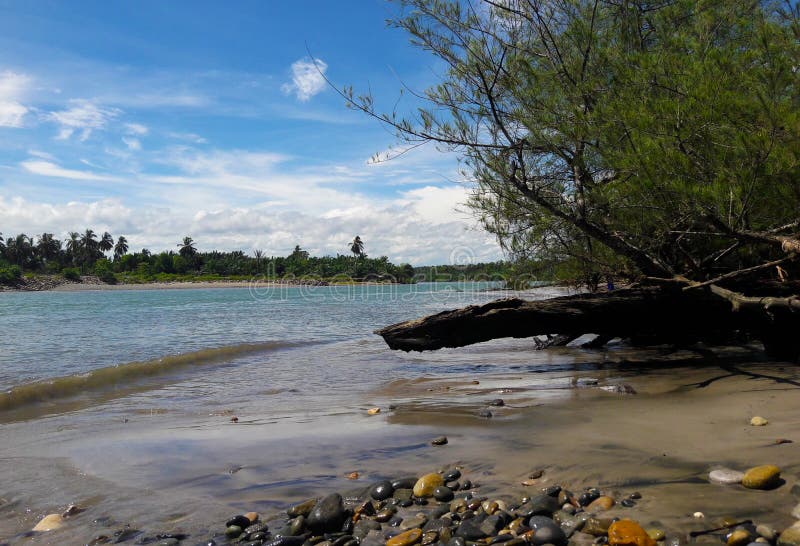 Beach Estuary of Taman Wisata Batu Kumbang Stock Image - Image of ...