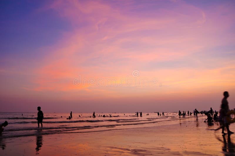 Beach in the evening stock image. Image of outdoor, blue - 30442069