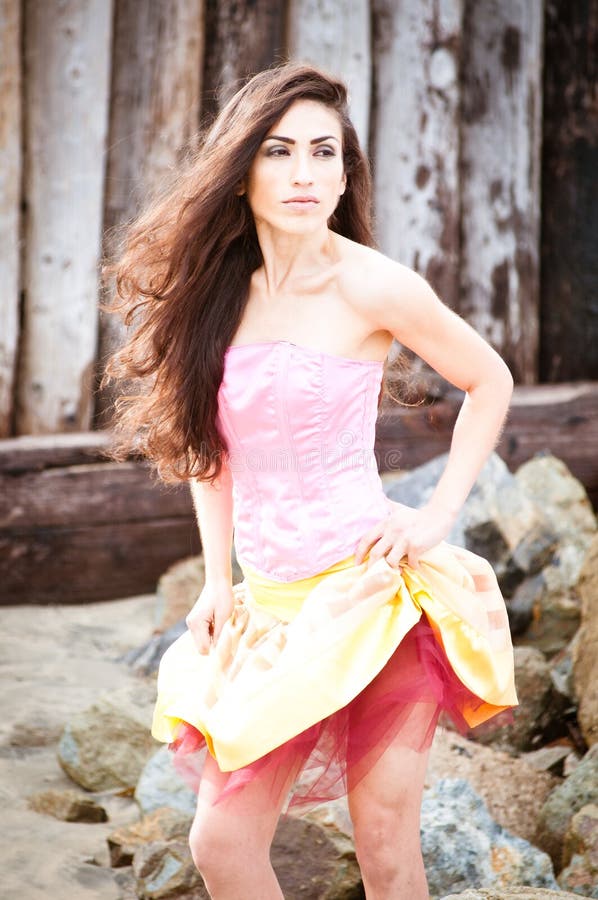 Beach Fashion Model stock image. Image of leisure, hair - 26106321