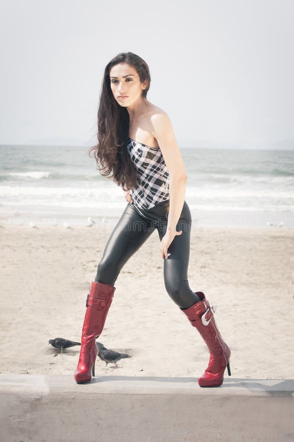 Beach Fashion Model stock image. Image of leisure, happy - 26106373