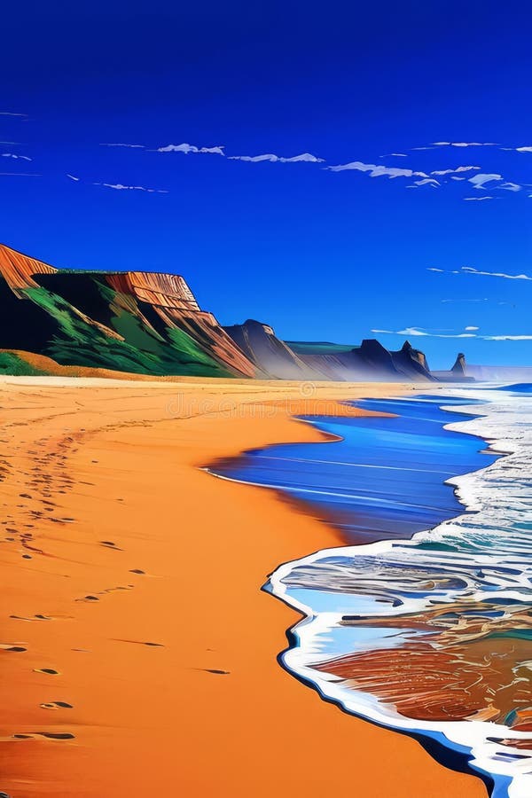 Beach Features Draw the Outline of the Beach Editorial Image - Image of ...