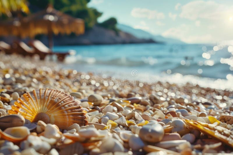 A Beach Filled with Lots of Shells on Top of a Sandy Beach. Suitable ...