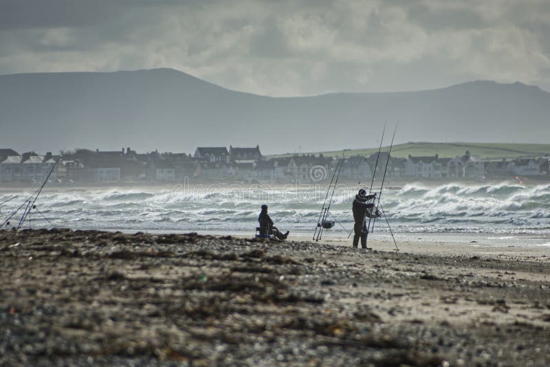 Beach Fishing Near Rhosneigr Stock Image - Image of snowdonia, fish ...