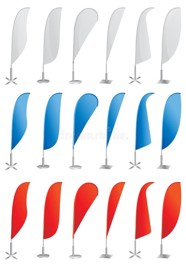 Beach Flag Banner Stand Display Stock Vector - Illustration of design ...