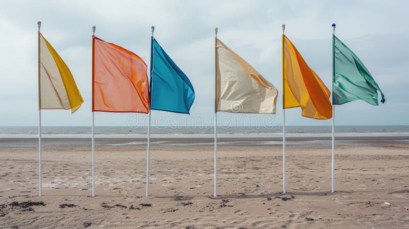Beach Flags stock image. Image of festival, vacation - 372116479