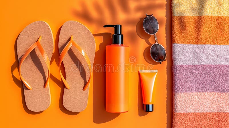 Beach Flat Lay Accessories. Top View Stock Photo - Image of fashion ...