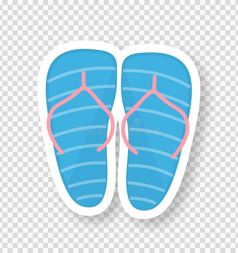 Beach Flip-flops on a Transparent Background. a Sticker of Beach Flip ...