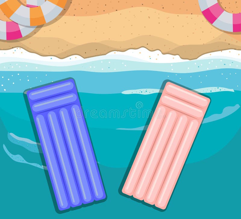 Beach with Floats Top View Vector Design Stock Vector - Illustration of ...