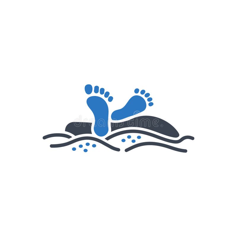 Beach Footprints Water Icon Stock Vector - Illustration of ocean ...