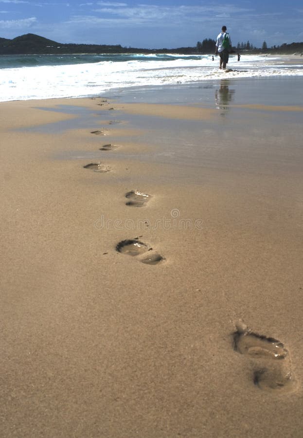 Beach Footsteps stock photo. Image of surf, vacation, holidays - 1090568