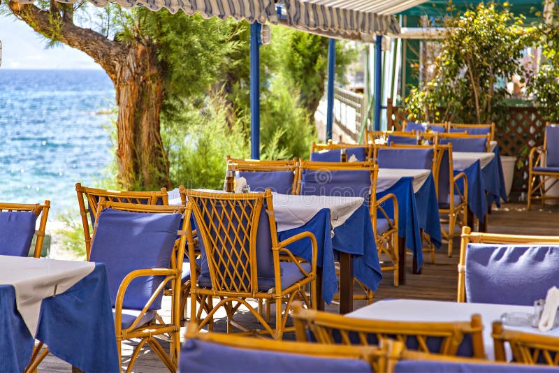 Beach front cafe stock image. Image of patio, leisure - 58789287