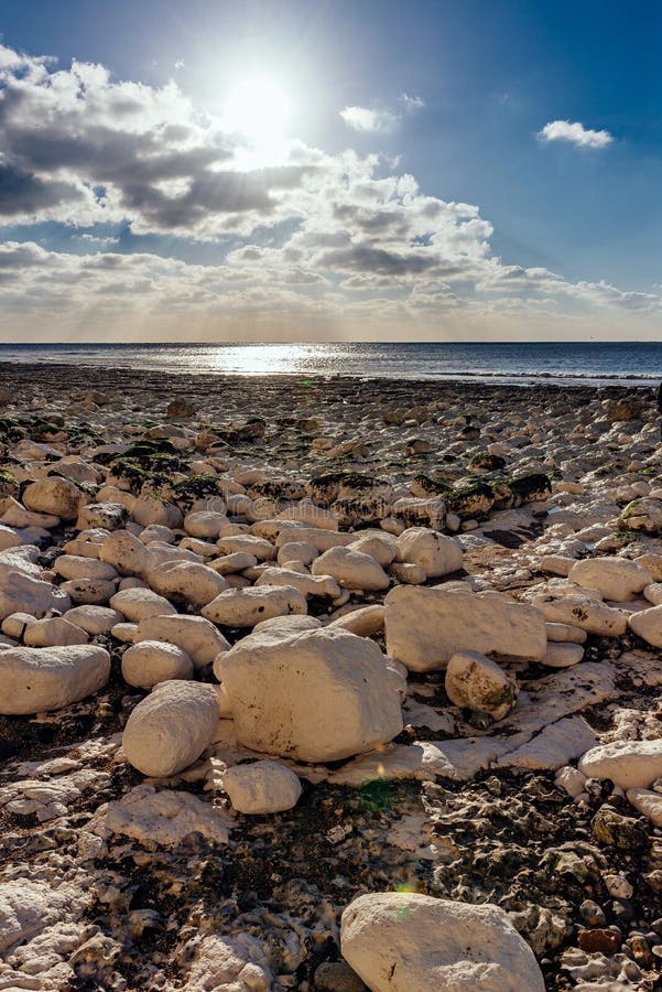 Calm beach full of rocks stock photo. Image of ocean - 141129492