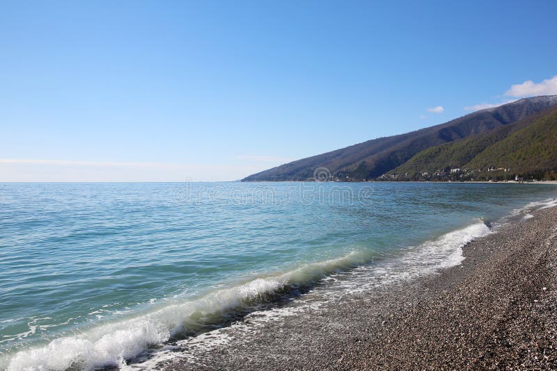 Beach in the Gagra, Abkhazia Stock Image - Image of scale, sunny: 70547775