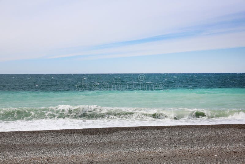 Beach in the Gagra, Abkhazia Stock Photo - Image of scope, wave: 70548096