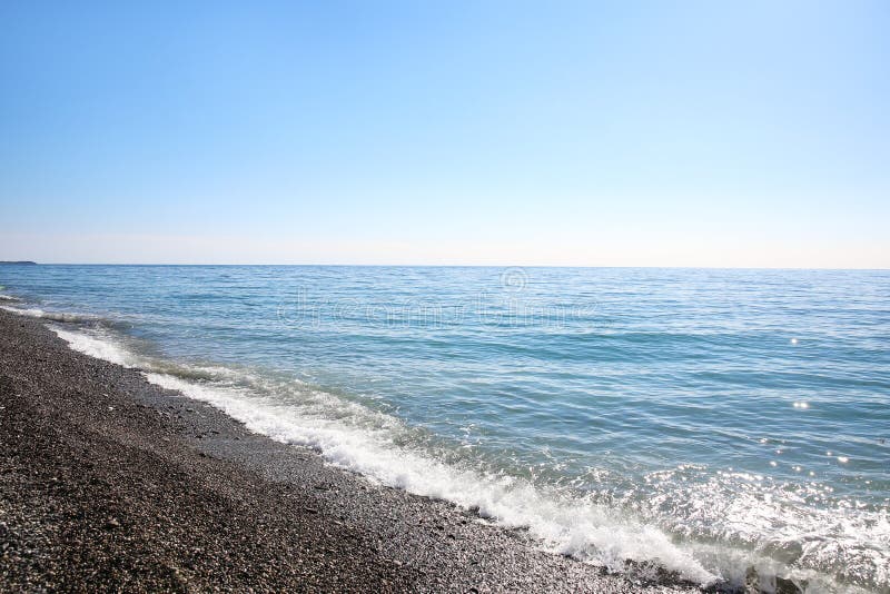 Beach in the Gagra, Abkhazia Stock Photo - Image of tourism, spring ...