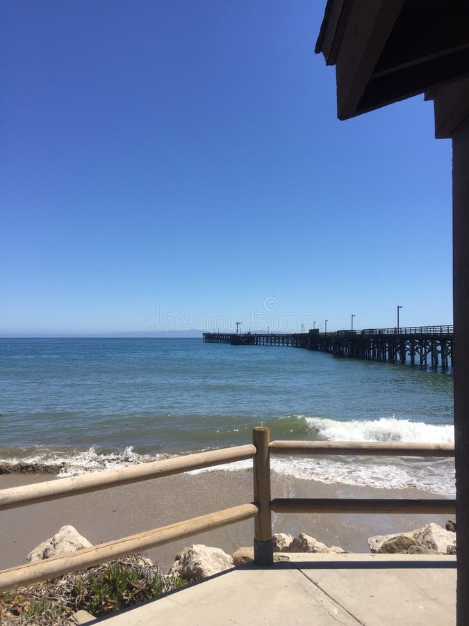 Beach stock photo. Image of ocean, pier, goleta, waves - 104712554