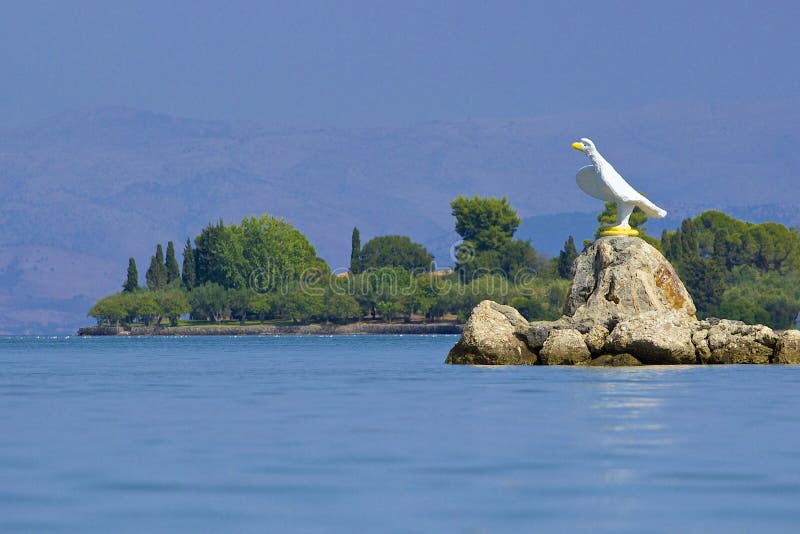 Beach in Gouvia Marina, Corfu Stock Image - Image of greece, water ...