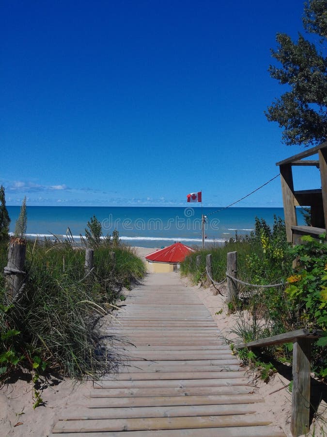 The Beach at Grand Bend, Canada Stock Photo - Image of blue, shore ...