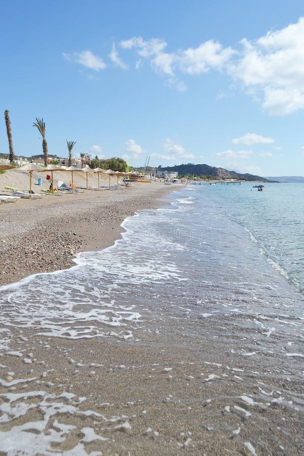 Beach on a Greek Island of Kos. Stock Photo - Image of blue ...