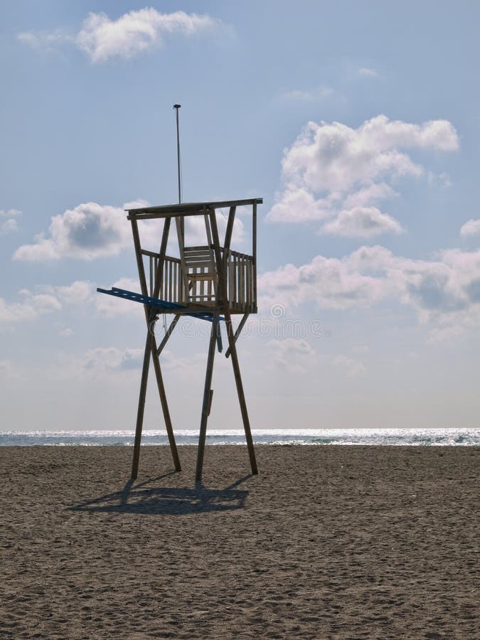 Beach Guard Elevated Platform at Mojacar Stock Photo - Image of summer ...
