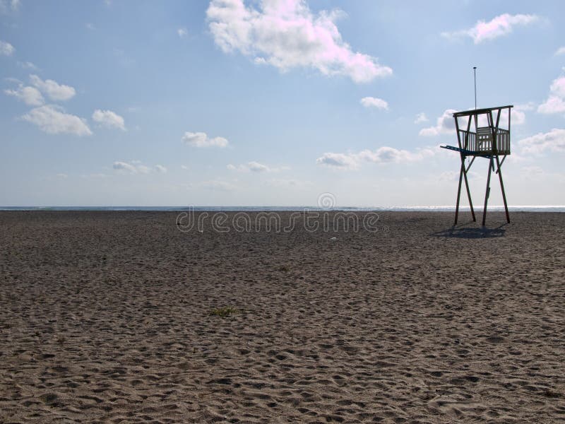 Beach Guard Elevated Platform at Mojacar Stock Image - Image of sunny ...