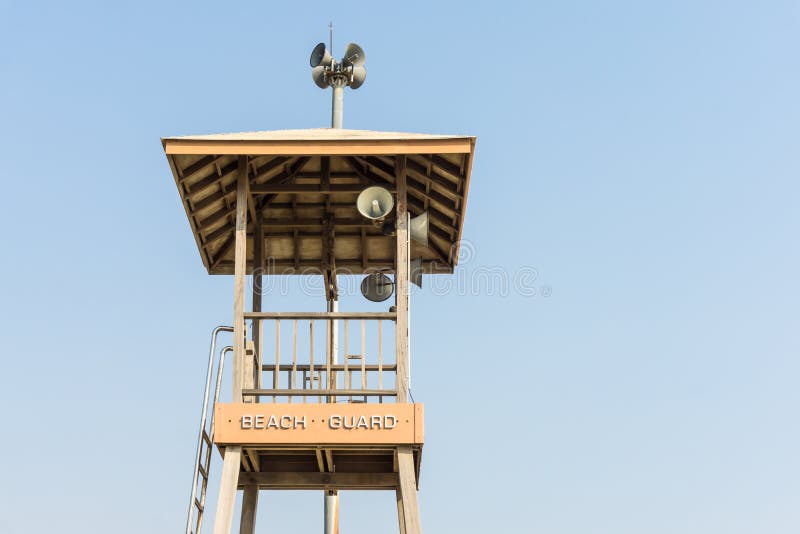 Lifeguard Outpost Tower on Sea Beach Stock Photo - Image of lifeguard ...