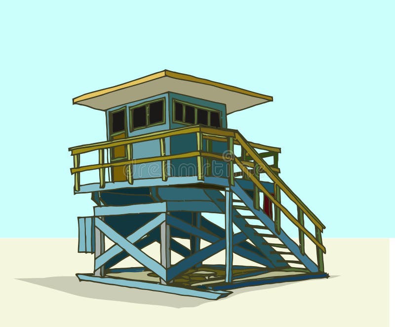 Beach guard tower stock vector. Illustration of paradise - 42354203