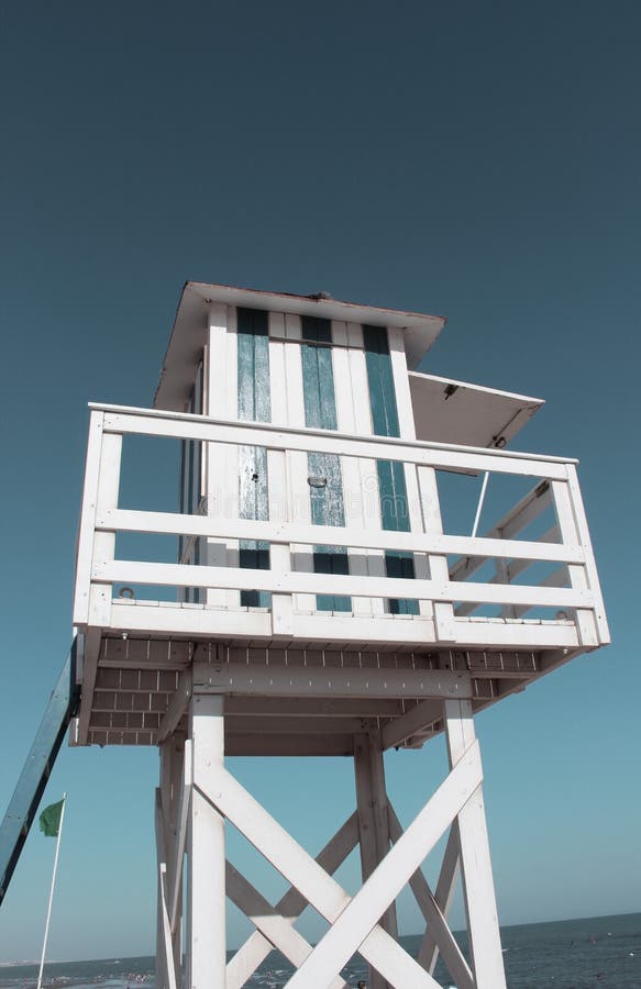 Beach guard tower stock image. Image of wood, detail - 93663081