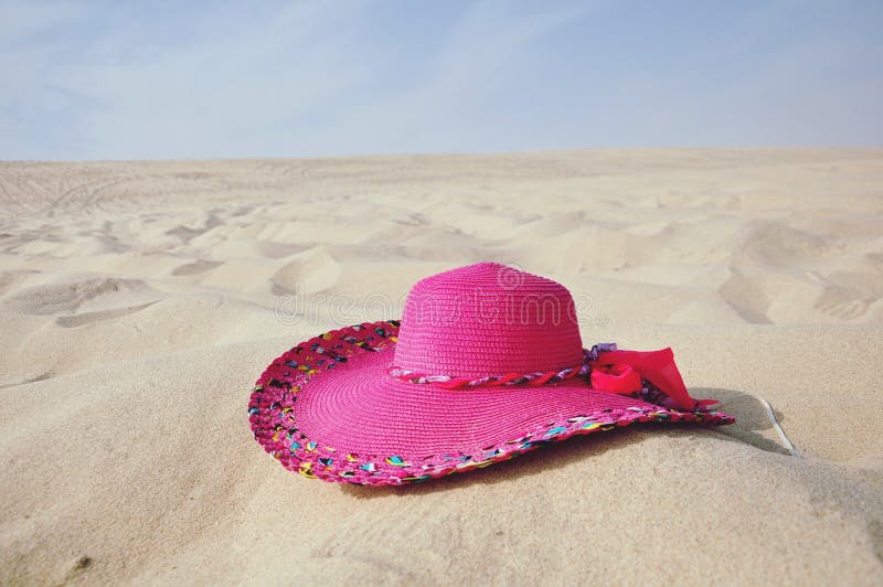 A beach hat in the desert stock photo. Image of desert - 266167868
