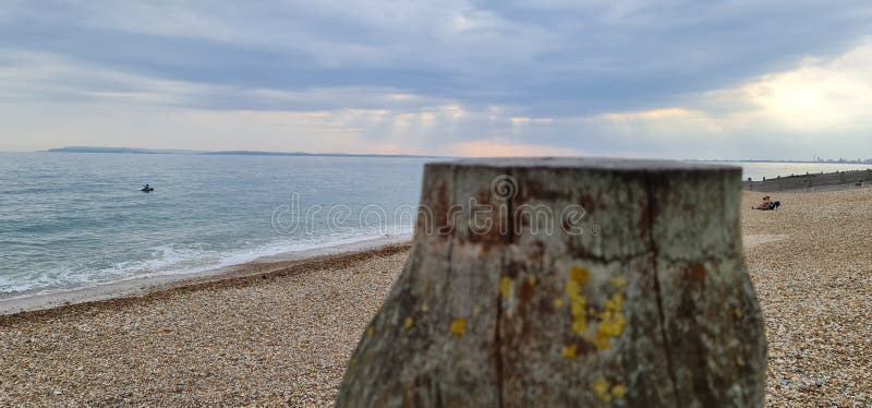 Beach in Hayling Island. stock image. Image of coast - 255134071