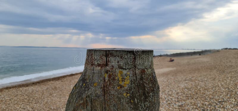 Beach in Hayling Island. stock photo. Image of horizon - 255135258