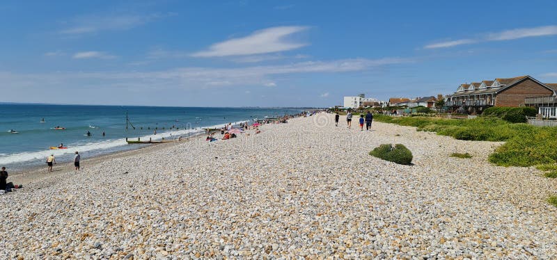 Beach on Hayling Island editorial stock photo. Image of boardwalk ...