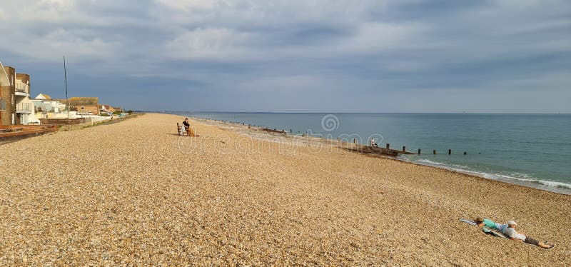 Beach in Hayling Island. stock photo. Image of geology - 255134268