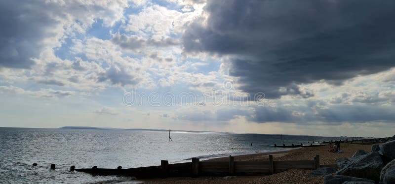 Beach in Hayling Island stock image. Image of cloud - 255134909