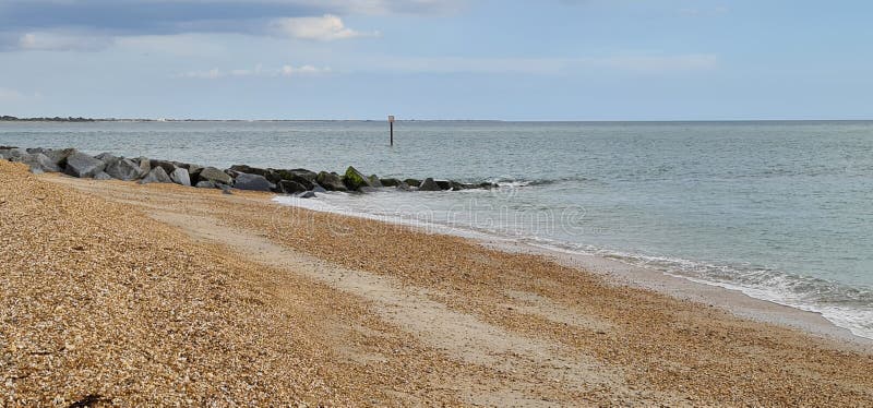 Beach in Hayling Island stock image. Image of boardwalk - 255134917