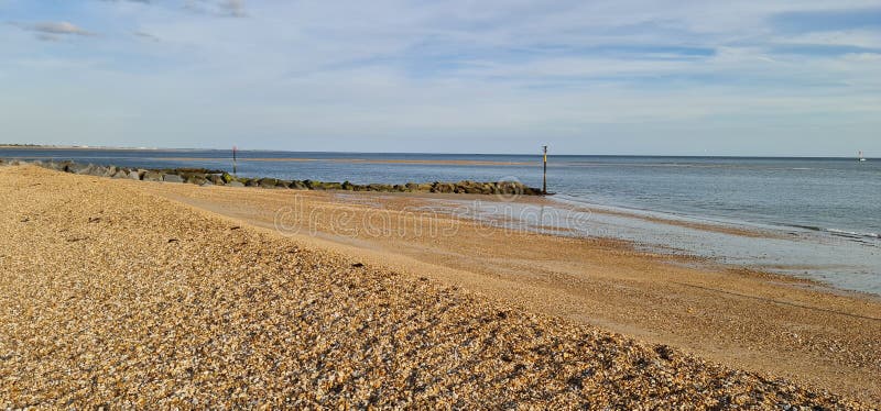 Beach in Hayling Island stock image. Image of morning - 255134995